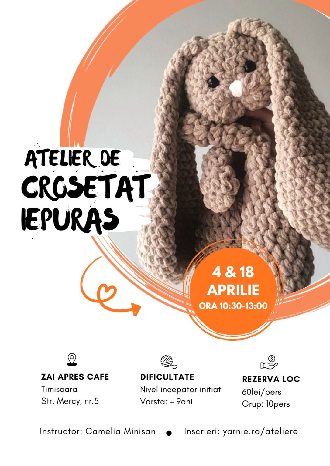Atelier de Croșetat Iepuraș – Yarnie.ro